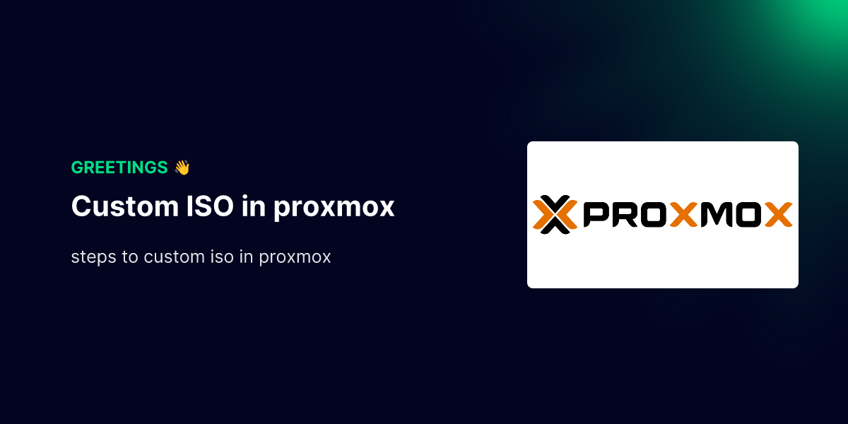 Custom ISO in proxmox - Pimen's Blog